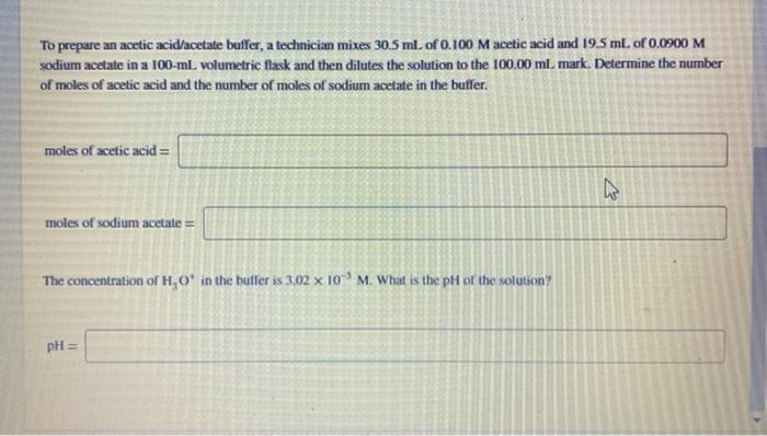 Solved The acetic acid/acetate buffer system is a common | Chegg.com