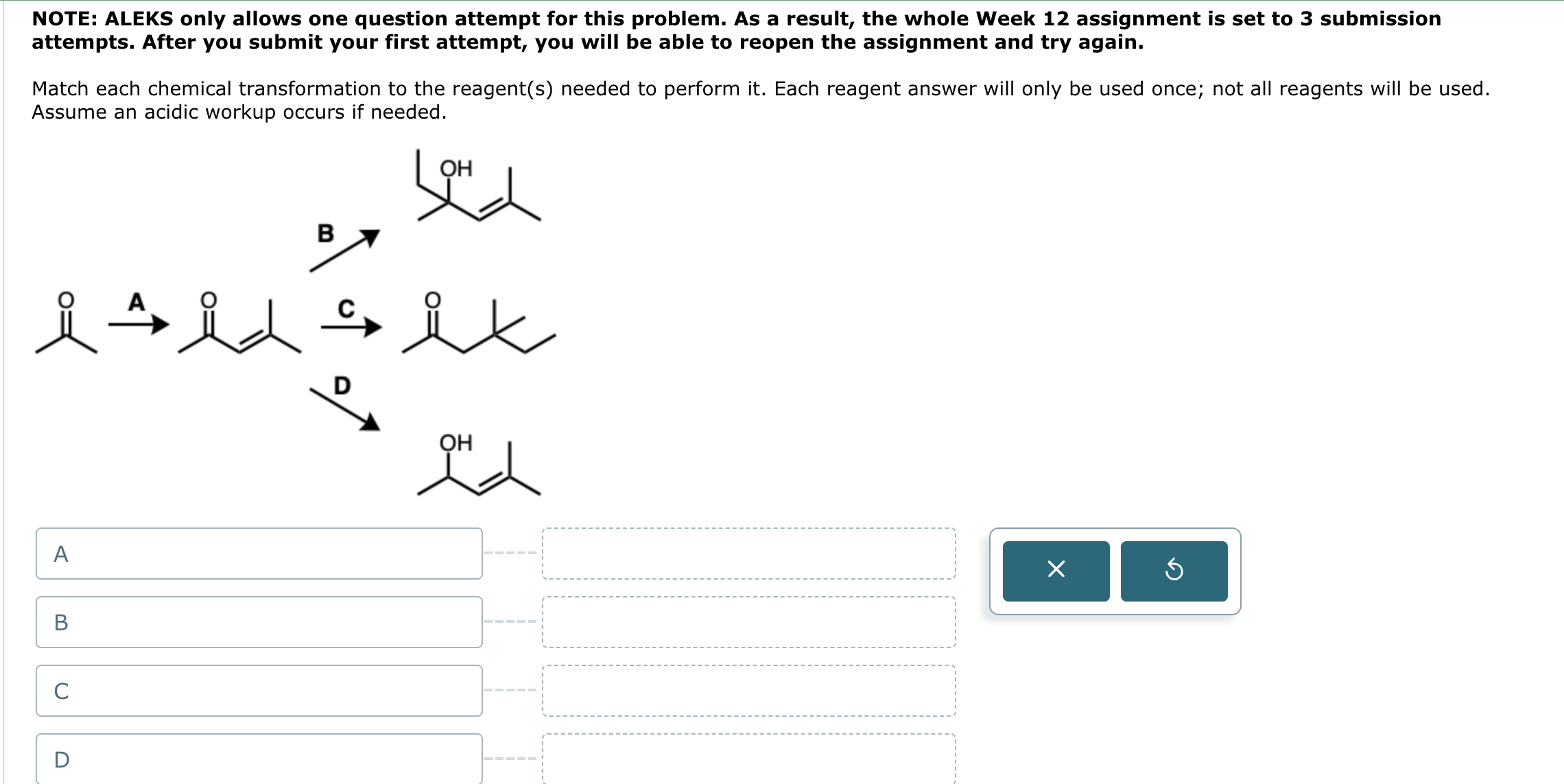 Solved NOTE: ALEKS only allows one question attempt for this | Chegg.com