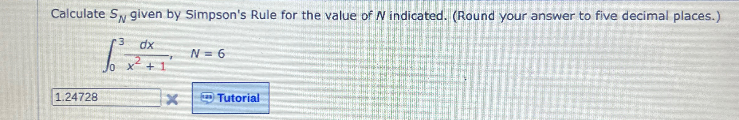 Solved 3.6 ﻿Calculate SN ﻿given by Simpson's Rule for the | Chegg.com