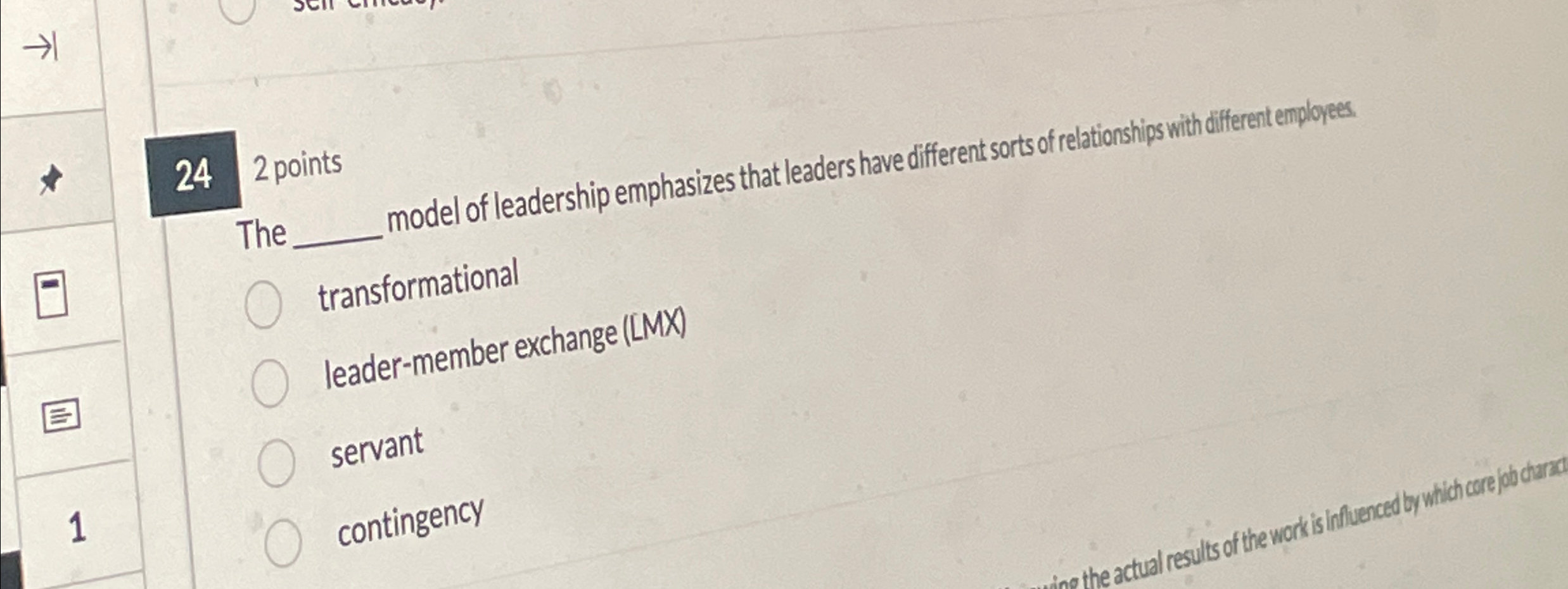 Solved 242 ﻿pointsThe model of leadership emphasizes that | Chegg.com