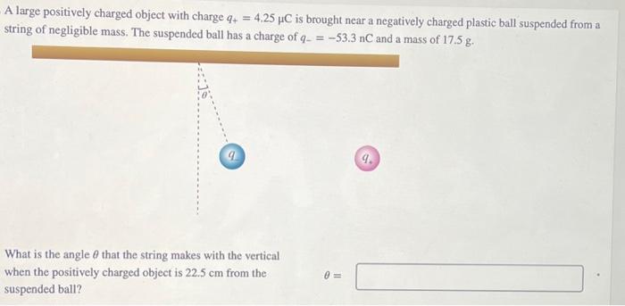 Solved A large positively charged object with charge | Chegg.com