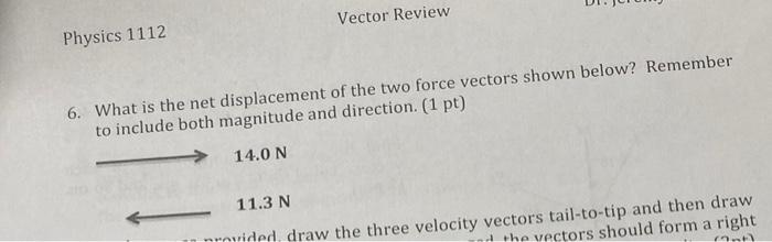 Solved Vector Review Physics 1112 6. What is the net | Chegg.com