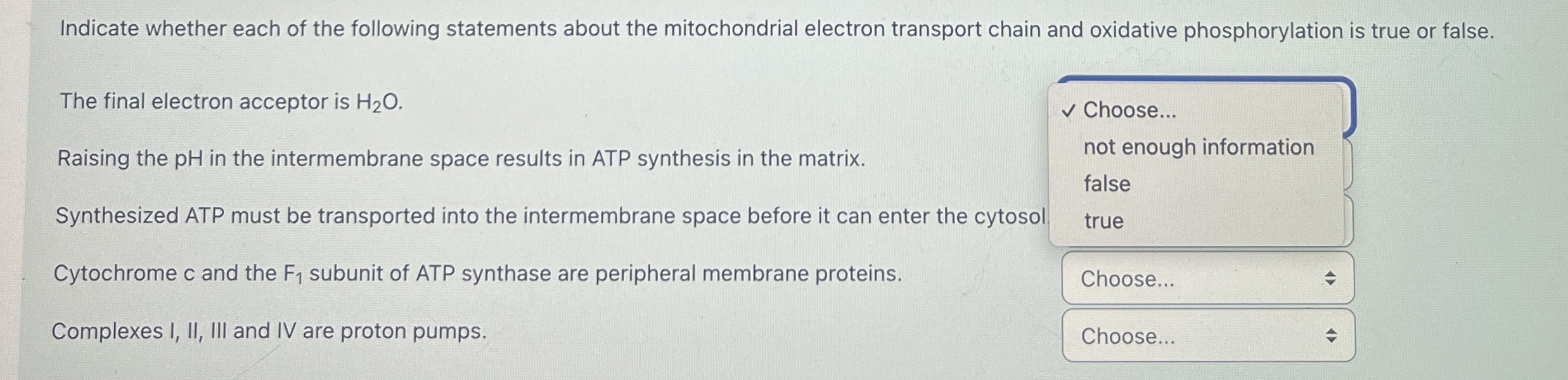 Solved Indicate whether each of the following statements | Chegg.com
