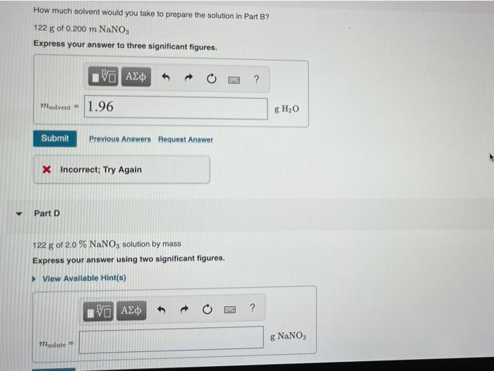 Solved How much solvent would you take to prepare the | Chegg.com