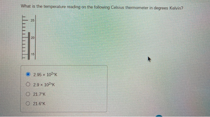 Solved What is the temperature reading on the following | Chegg.com