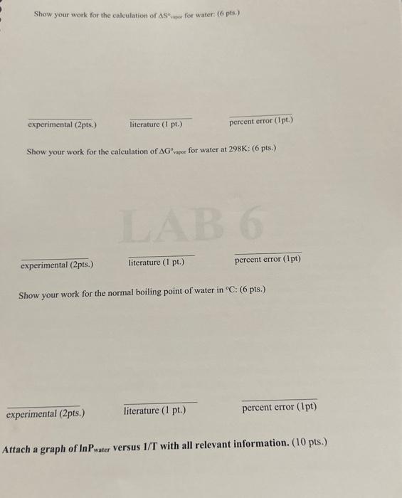Solved REPORT SHEET Name Vapor Pressure of Water Date. | Chegg.com Solved REPORT SHEET Name Vapor Pressure of Water Date. | Chegg.com