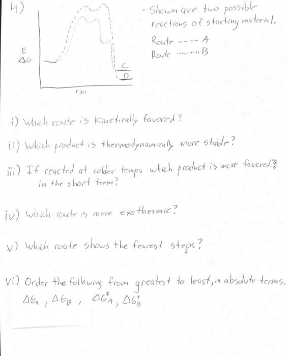 Solved - Shown are two possible reactions of starting | Chegg.com