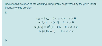 Solved Find a formal solution to the vibrating string | Chegg.com