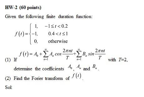 Solved Given the following finite duration function: | Chegg.com