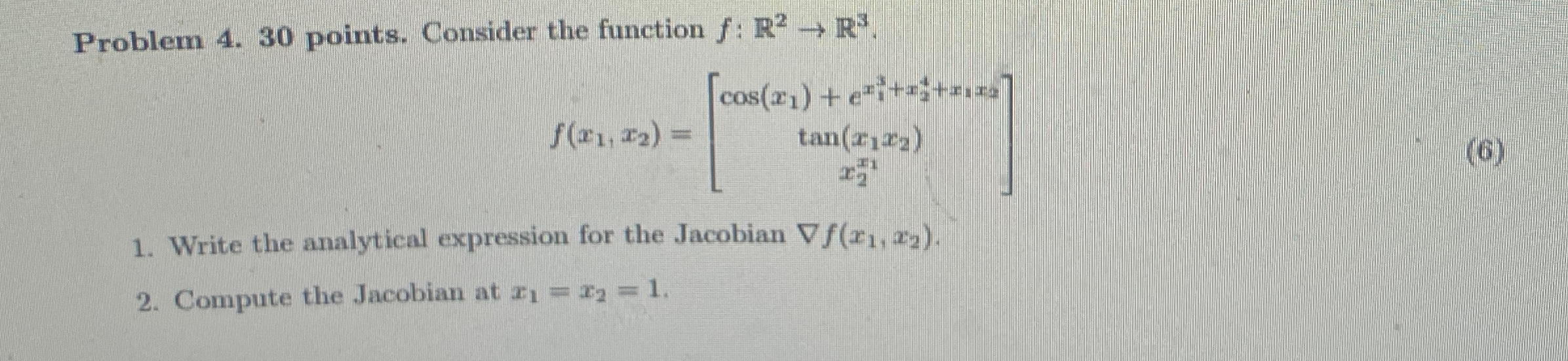Solved Problem 4. 30 ﻿points. Consider the function | Chegg.com