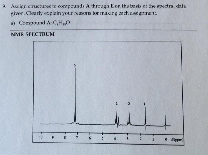 Solved 9. Assign structures to compounds A through E on the | Chegg.com