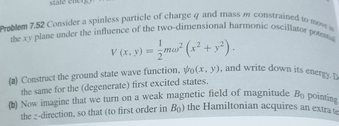 Solved Problem 7.52 ﻿Consider a spinless particle of charge | Chegg.com