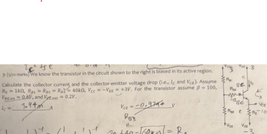 Solved CalcuLate the collector current and the | Chegg.com