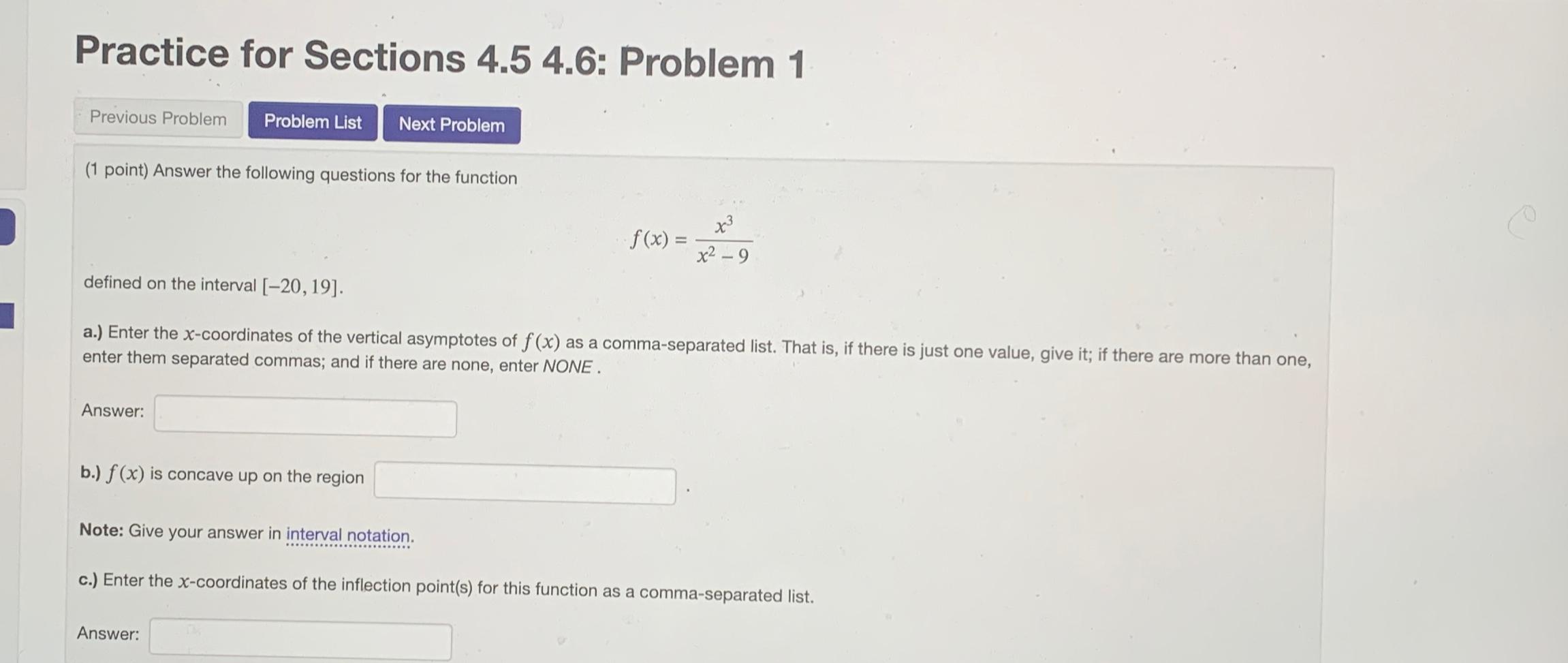 Solved Practice for Sections 4.5 4.6: Problem 1(1 ﻿point) | Chegg.com