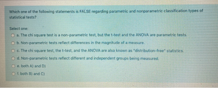 Solved Which one of the following statements is FALSE | Chegg.com