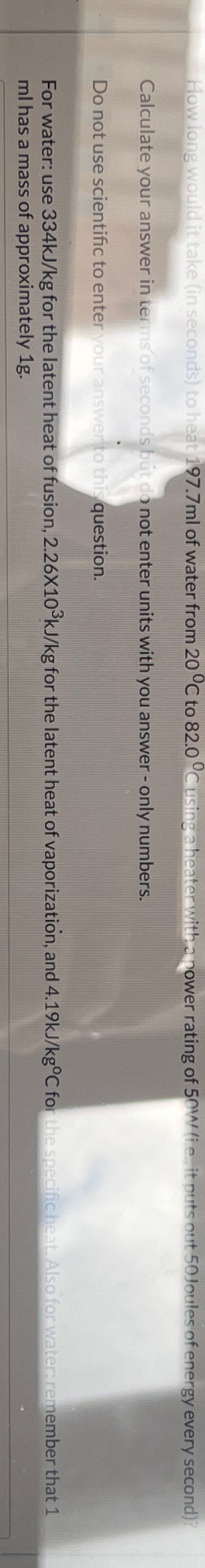 Solved Calculate your answer in terms of seconds bit do not | Chegg.com