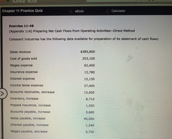 Solved Chapter 11 Practice Quiz eBook Calculator Exercise | Chegg.com
