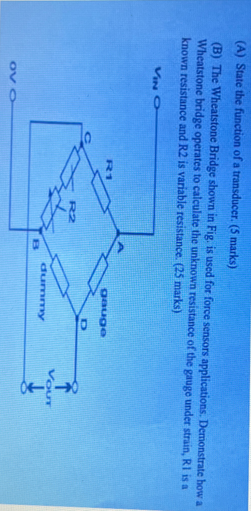 Solved (A) ﻿State the function of a transducer. ( 5 | Chegg.com