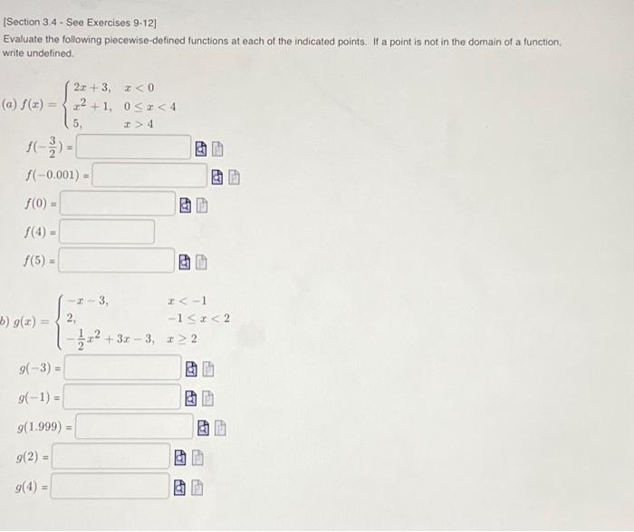 Solved [Section 3.4 See Exercises 9-12] Evaluate the | Chegg.com