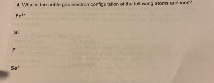 Solved 4. What is the noble gas electron configuration of | Chegg.com
