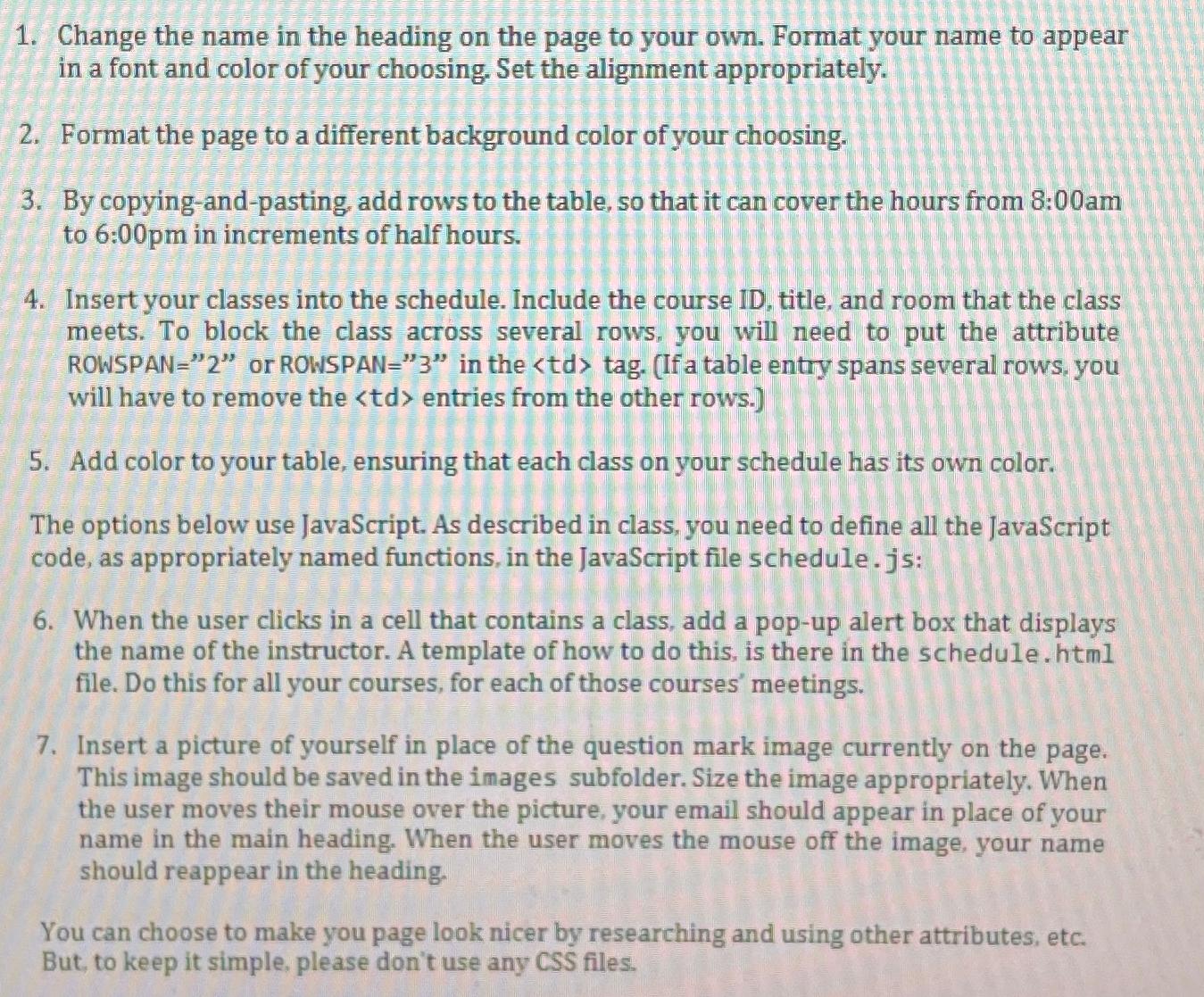 Solved Change the name in the heading on the page to your | Chegg.com