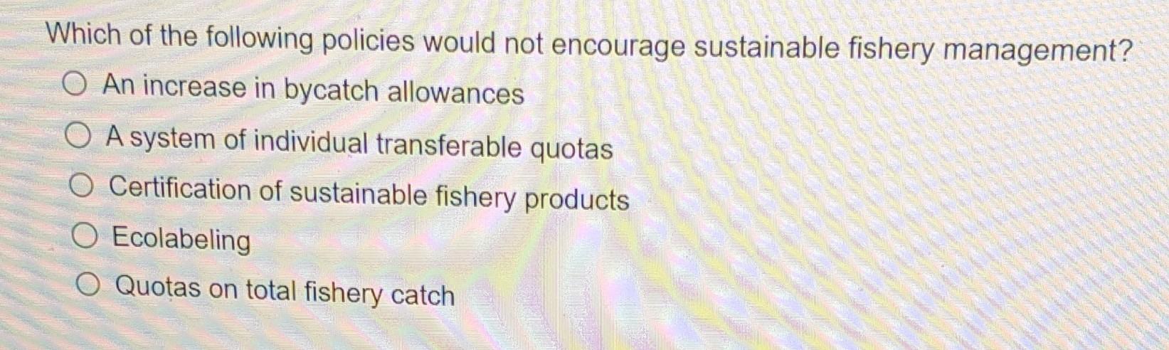 Solved Which of the following policies would not encourage | Chegg.com