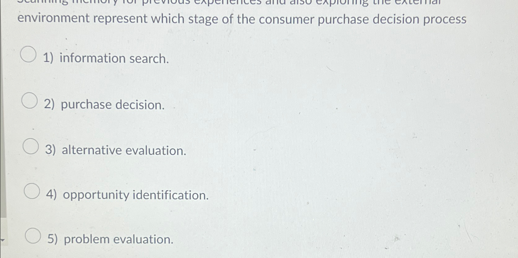 Solved environment represent which stage of the consumer | Chegg.com
