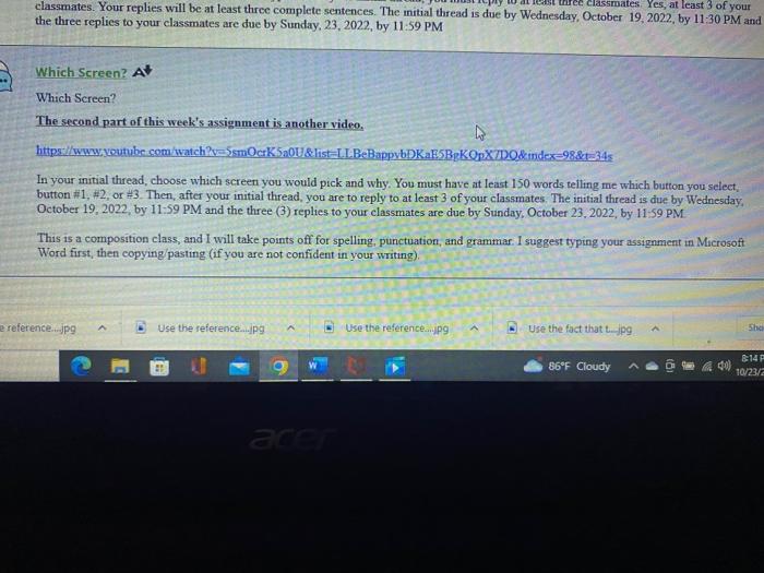 classmates. Your replies will be at least three | Chegg.com