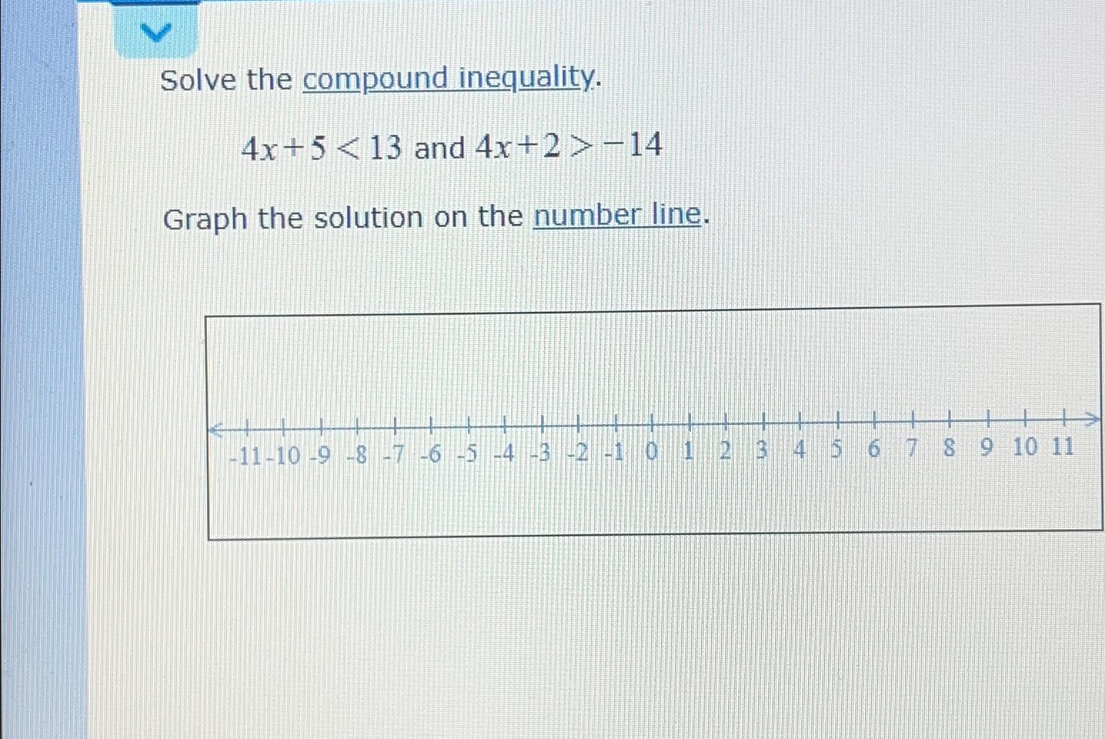Solved Solve the compound inequality.4x+5