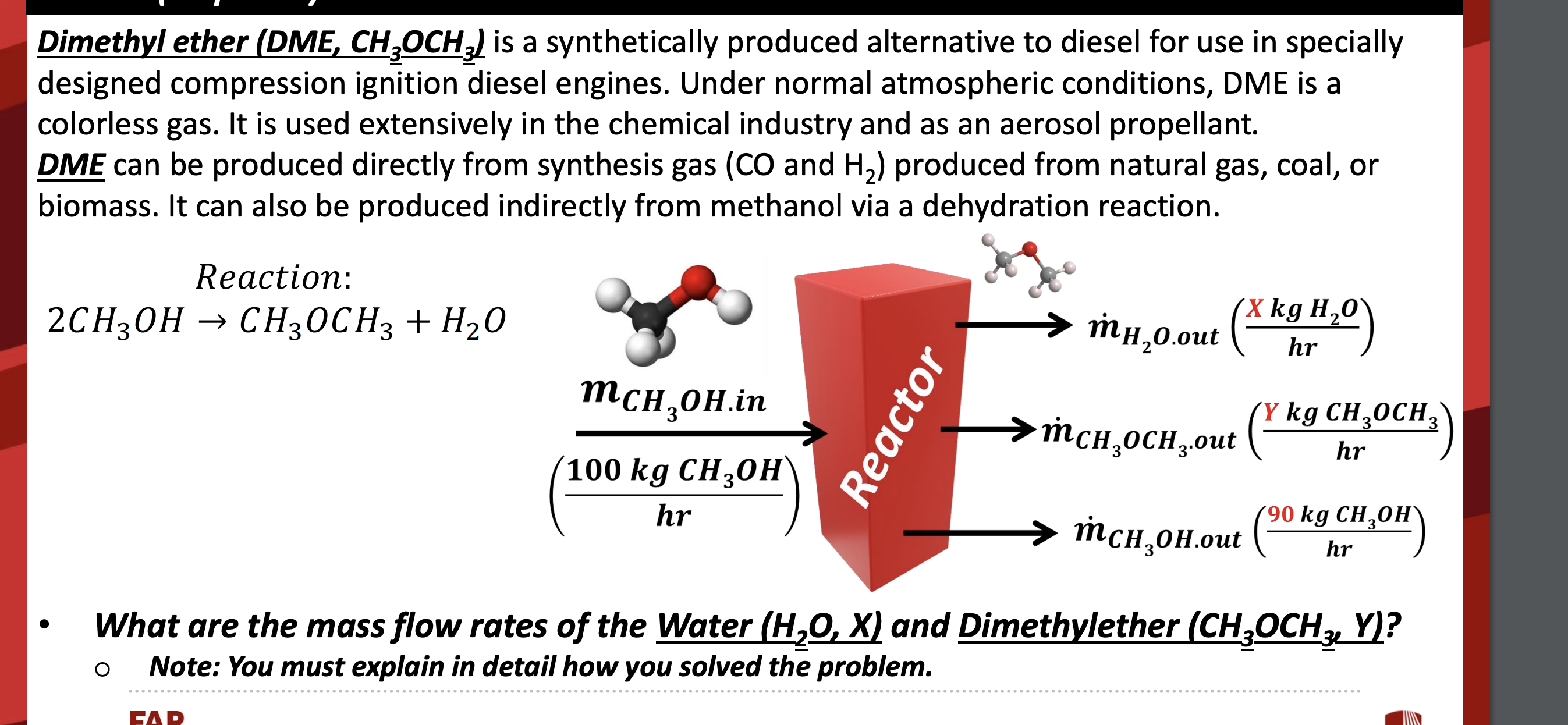 Solved Dimethyl ether (DME, CH3OCH3 ) ﻿is a synthetically | Chegg.com