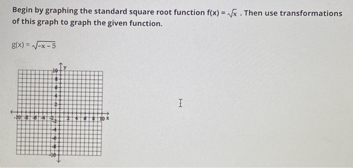 Solved Begin by graphing the standard square root function | Chegg.com