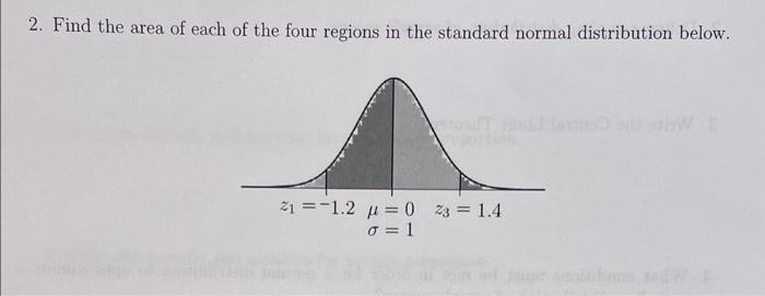 Solved 2. Find the area of each of the four regions in the | Chegg.com