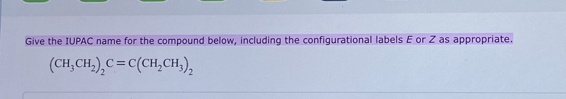 Solved Give the IUPAC name for the compound below, including | Chegg.com