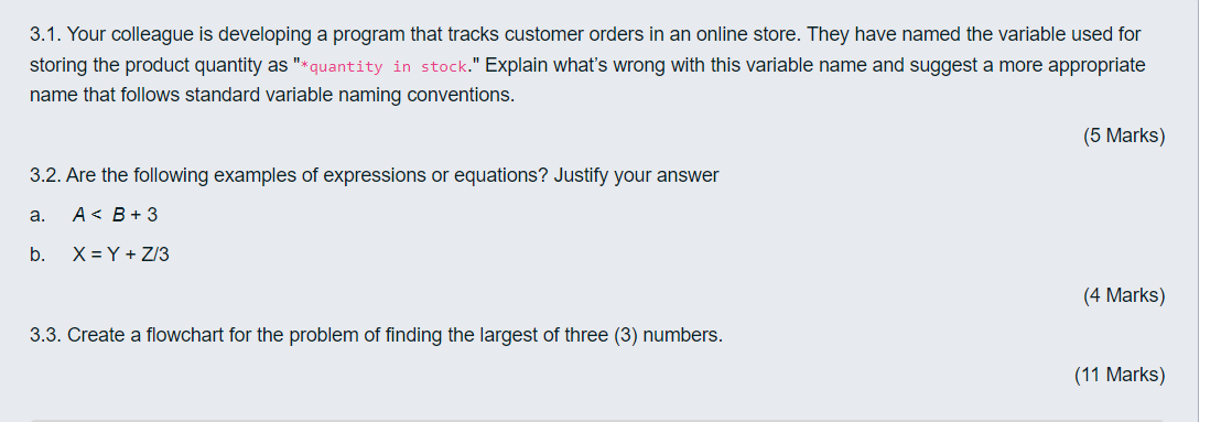 Solved 3.1. ﻿Your colleague is developing a program that | Chegg.com