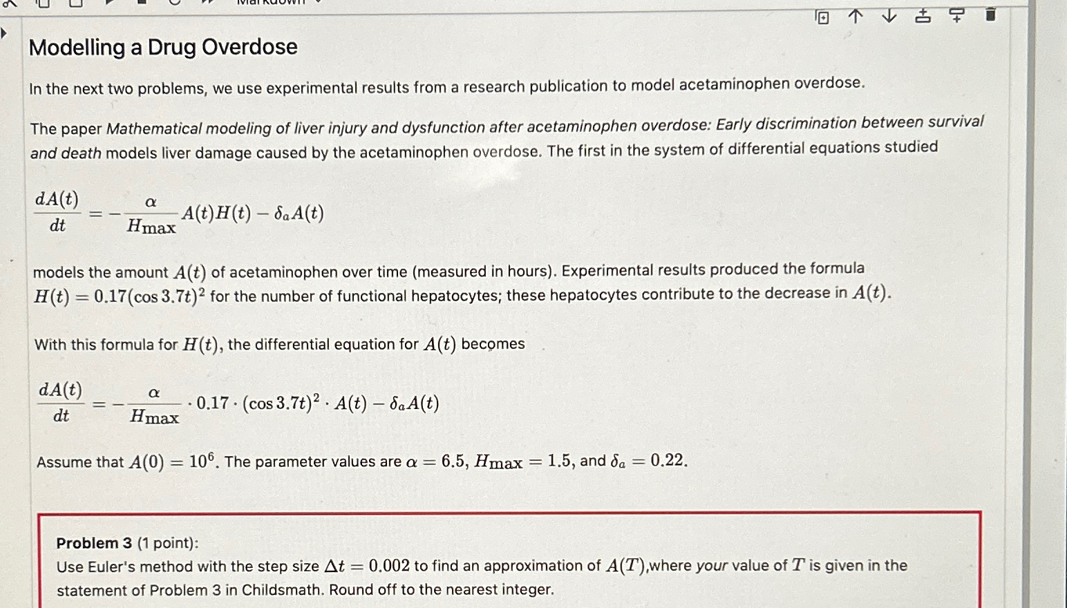 Solved Modelling a Drug OverdoseIn the next two problems, we | Chegg.com