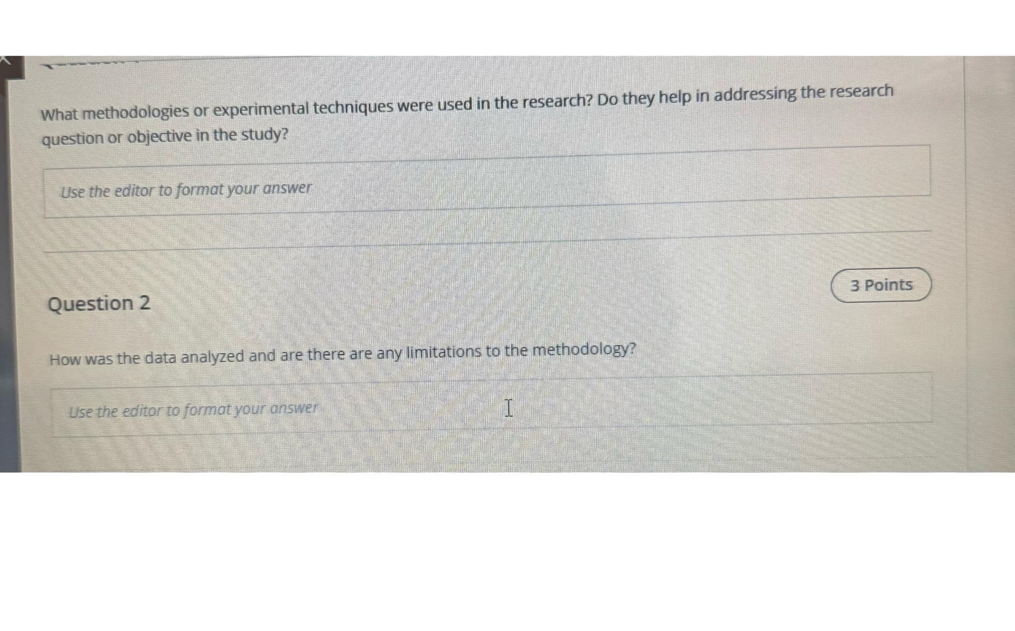 Solved What methodologies or experimental techniques were | Chegg.com