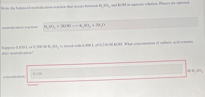Solved Write the balanced neutralization reaction that | Chegg.com