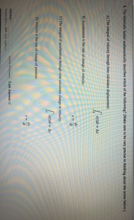 Solved 2. The kinematic ladder mathematically describes | Chegg.com