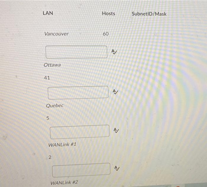Solved "Using the table below, subnet the network | Chegg.com