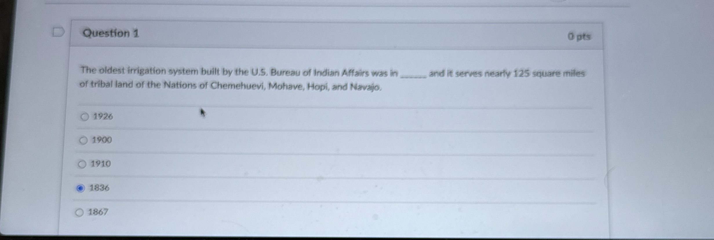 Solved Question 10 ﻿ptsThe oldest irrigation system built by | Chegg.com
