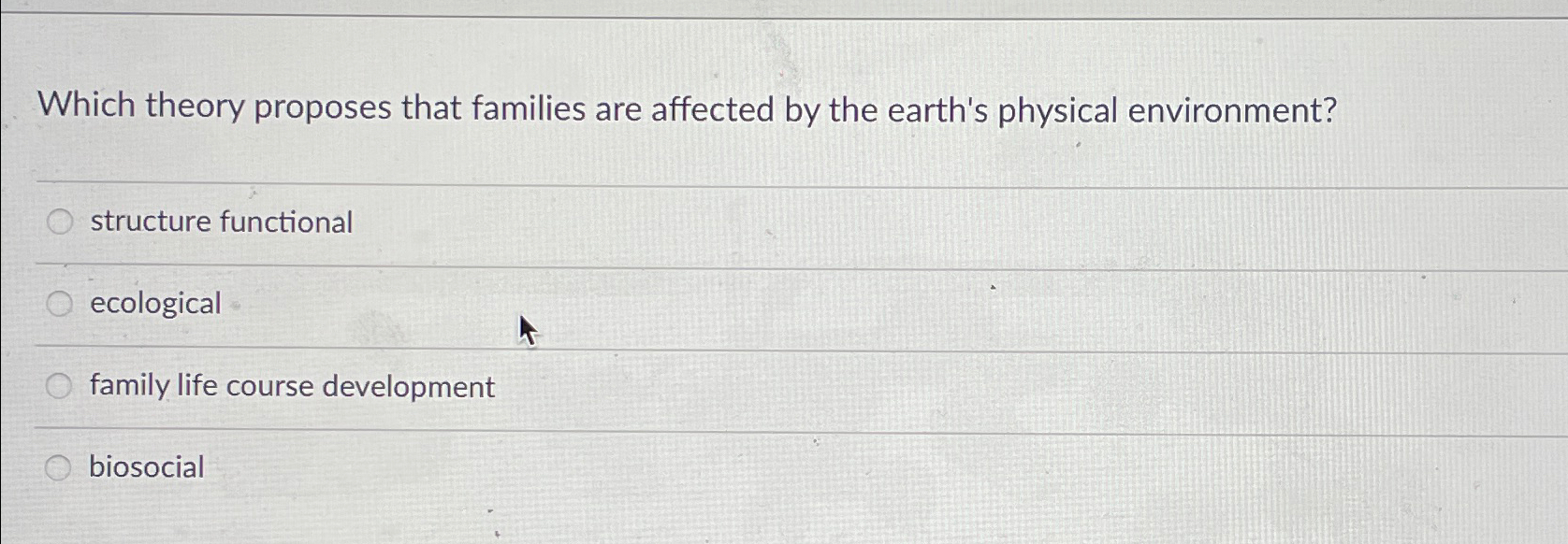 Solved Which theory proposes that families are affected by | Chegg.com