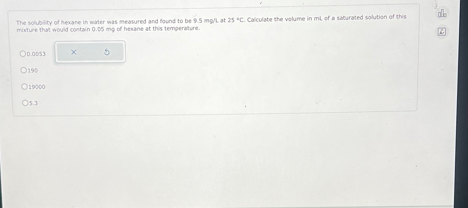 Solved The solubility of hexane in water was measured and | Chegg.com
