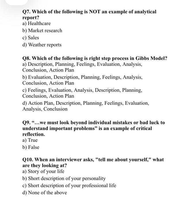 Solved Q7. Which of the following is NOT an example of | Chegg.com