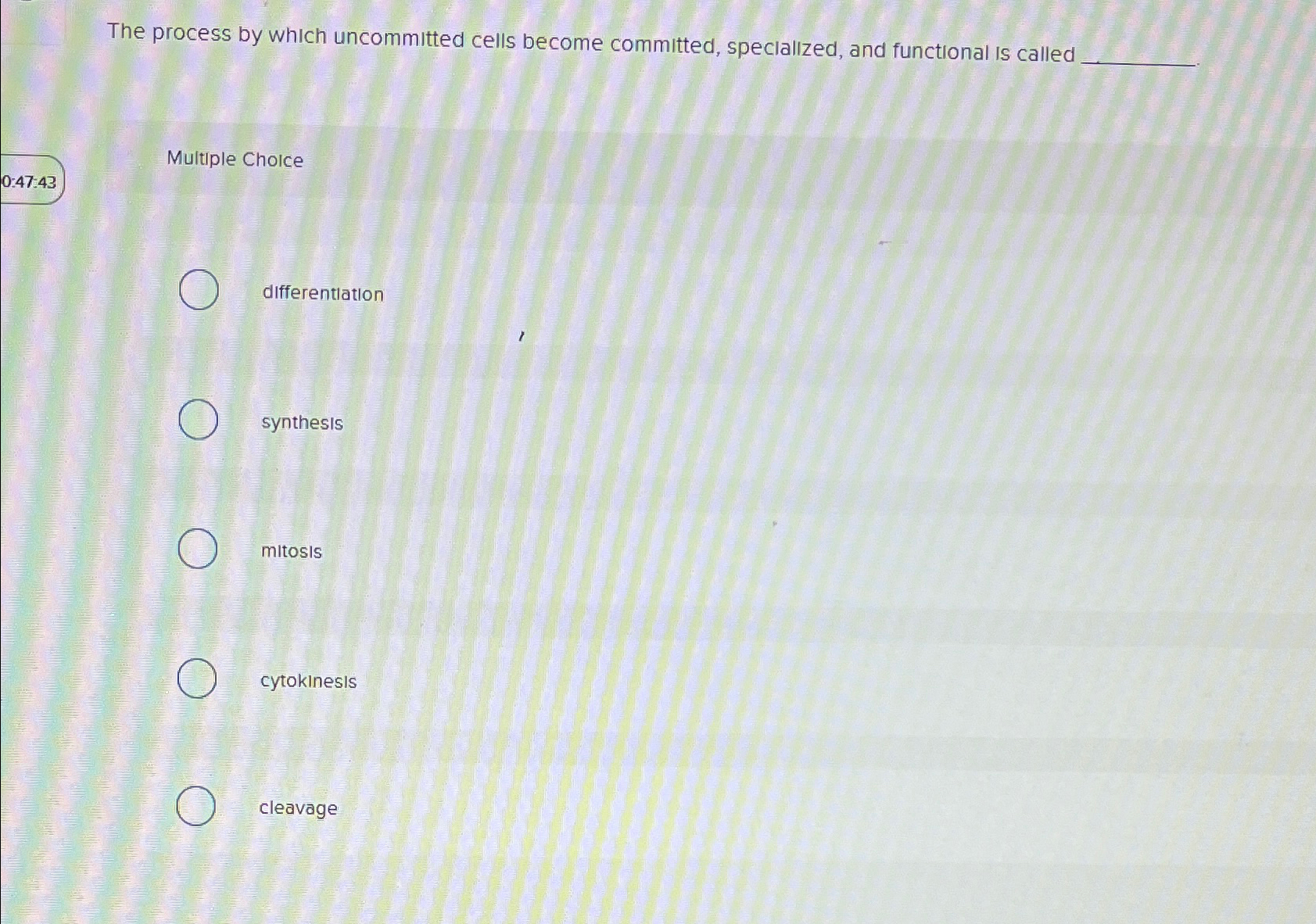 Solved The process by which uncommitted cells become | Chegg.com