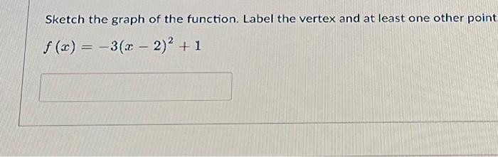 Solved Sketch the graph of the function. Label the vertex | Chegg.com