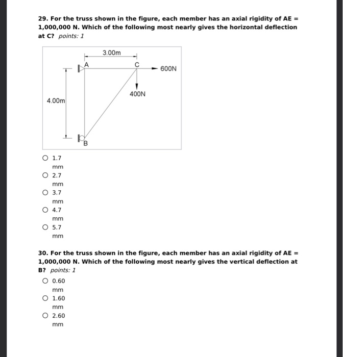 Solved 29. For the truss shown in the figure, each member | Chegg.com