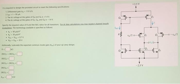 It is iequired to design the provided circuit to meet | Chegg.com