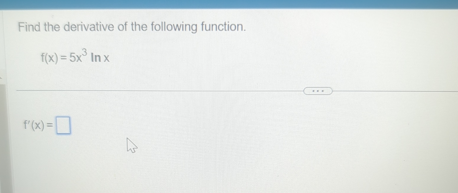 Solved Find the derivative of the following | Chegg.com