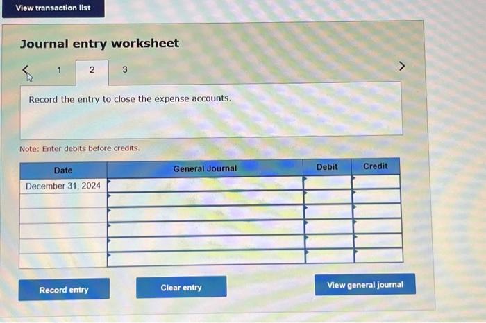 Solved Journal entry worksheet Record the entry to close | Chegg.com
