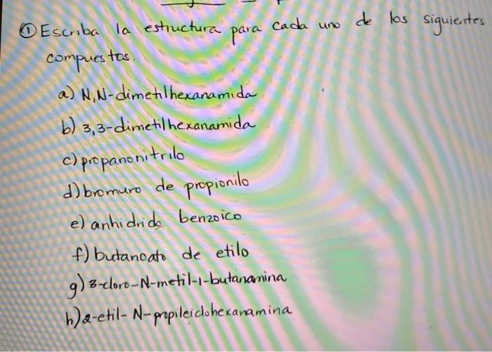 Solved Write the structure for each of the following | Chegg.com